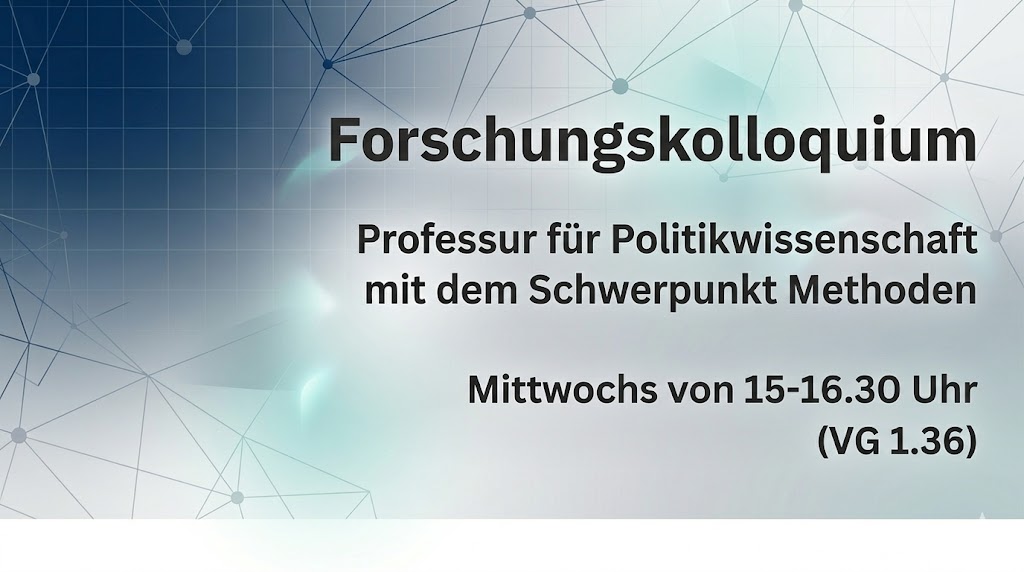 Presentation of current research projects of the department of ...